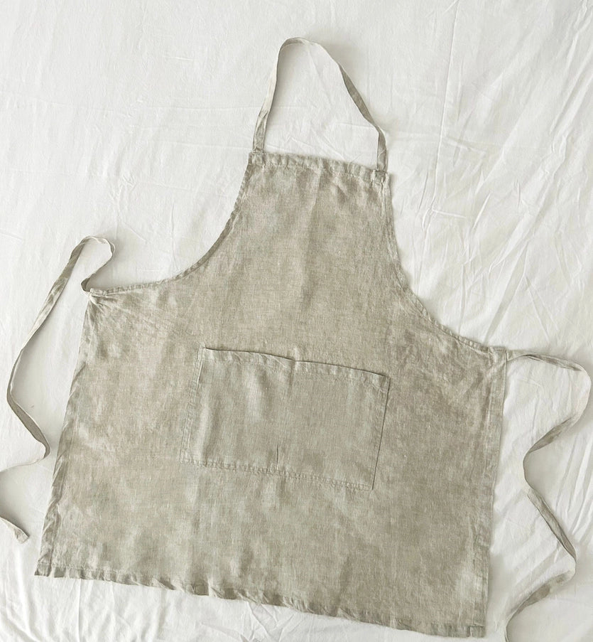 Pure French Linen Apron - Natural – Cotton & Crete