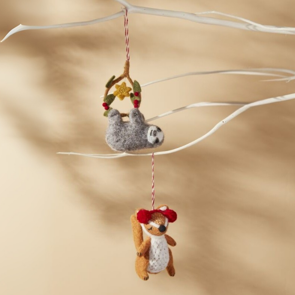 Mellow Felt Animal Ornament - Choose Sloth or Squirrel – Cotton & Crete