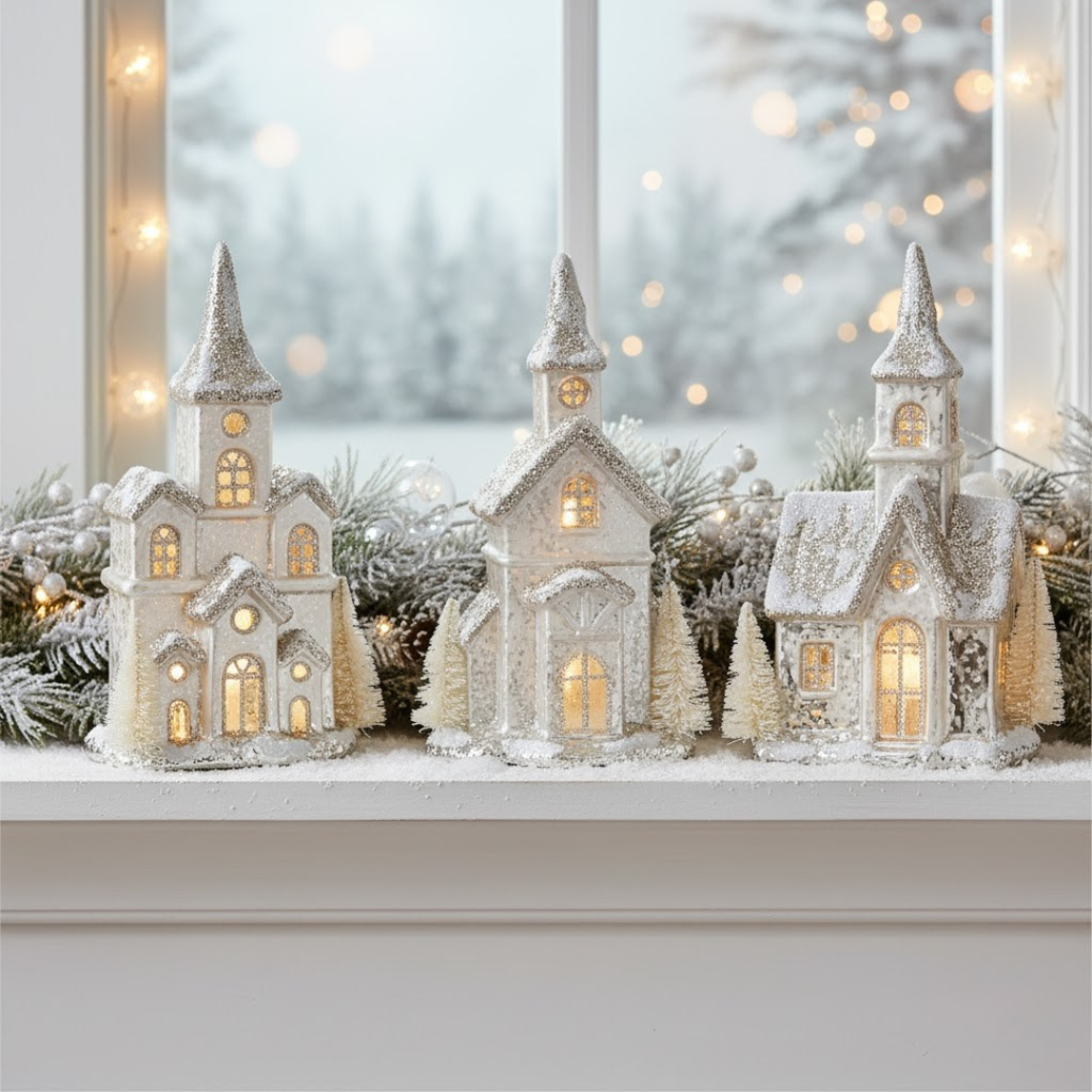 Glitter LED Mercury Glass House - Choose Style – Cotton & Crete