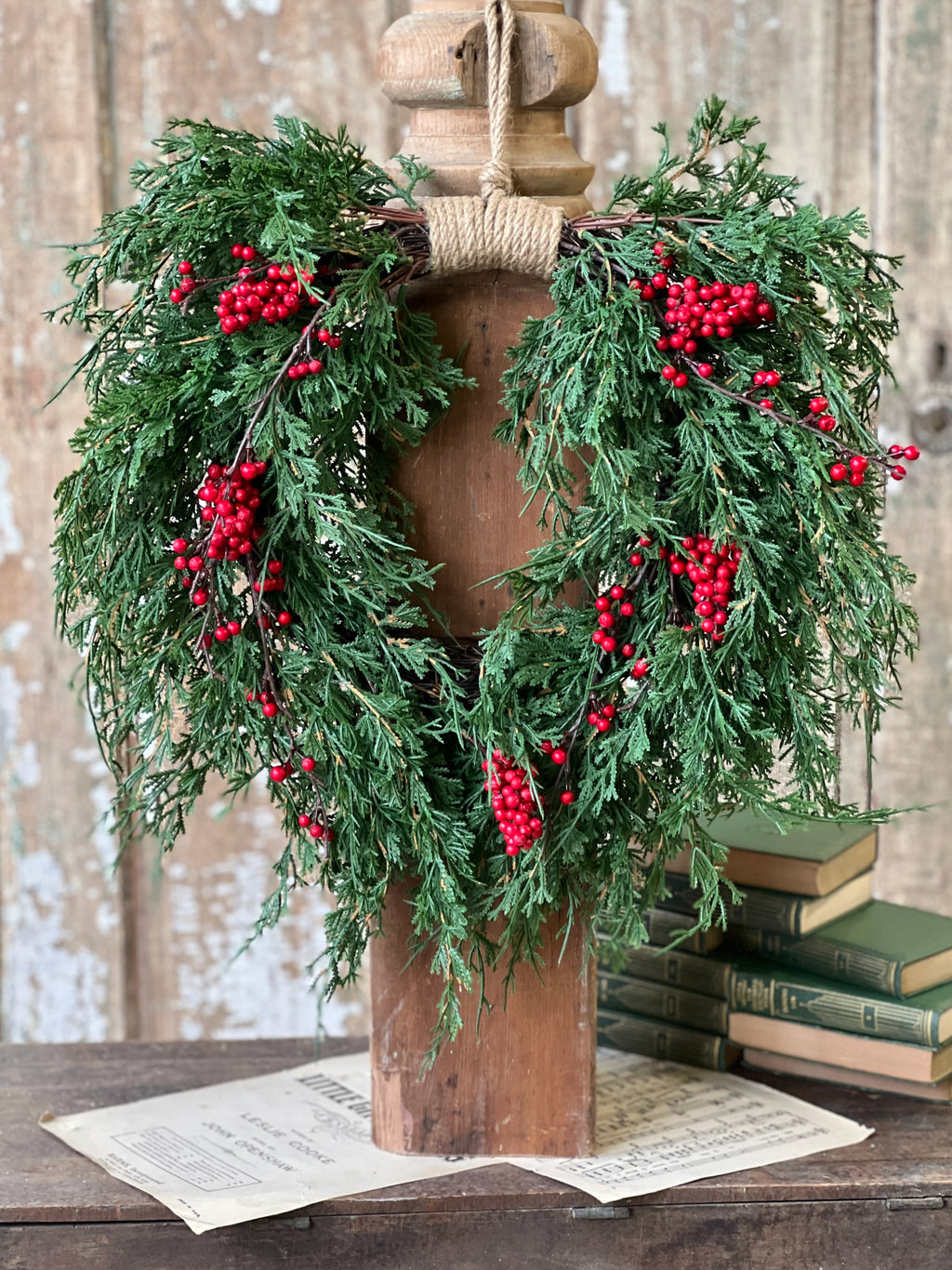 20" Berry Emerald Falls Berry Touch Hanging Wreath – Cotton & Crete