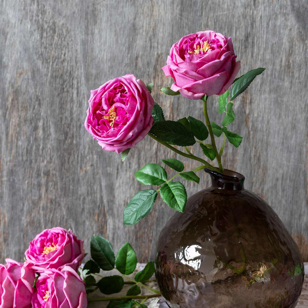 20" Real Touch Garden Rose Stem – Cotton & Crete