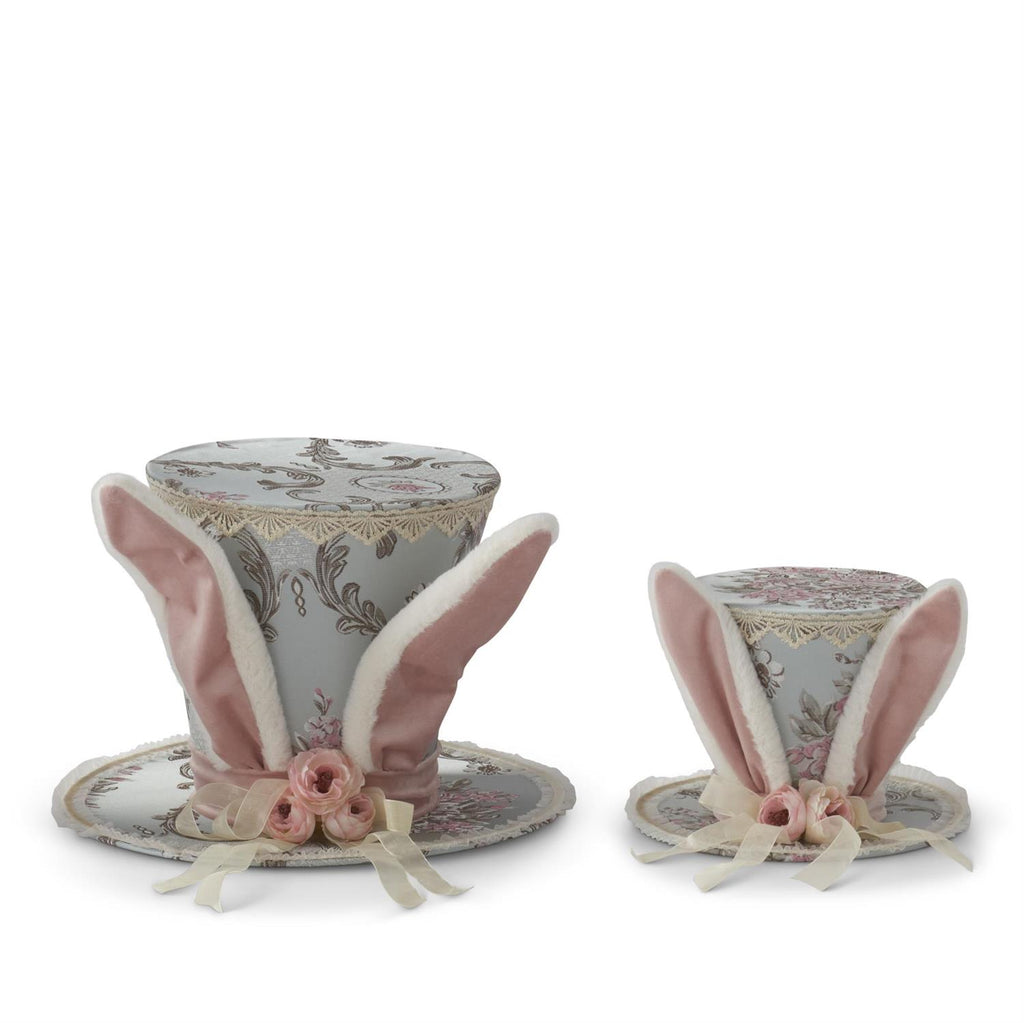 Blue Floral Patterned Top Hat with Bunny Ears - Choose Size – Cotton ...