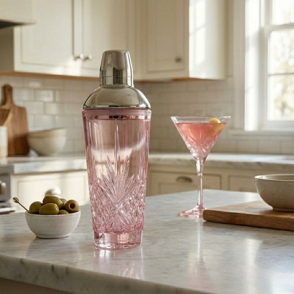 Dublin Blush Crystal Cocktail Shaker – Cotton & Crete