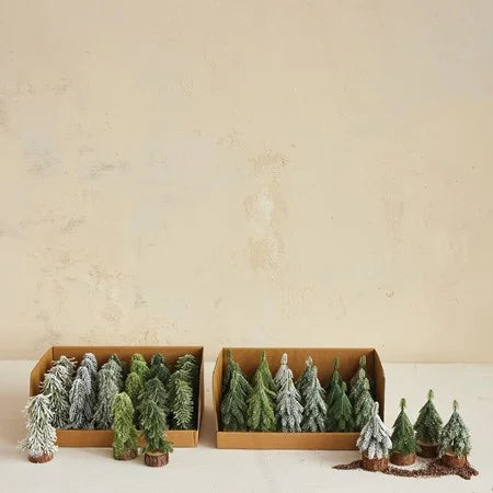 Set of 24 Evergreen Trees with Wood Base - 4.25" – Cotton & Crete