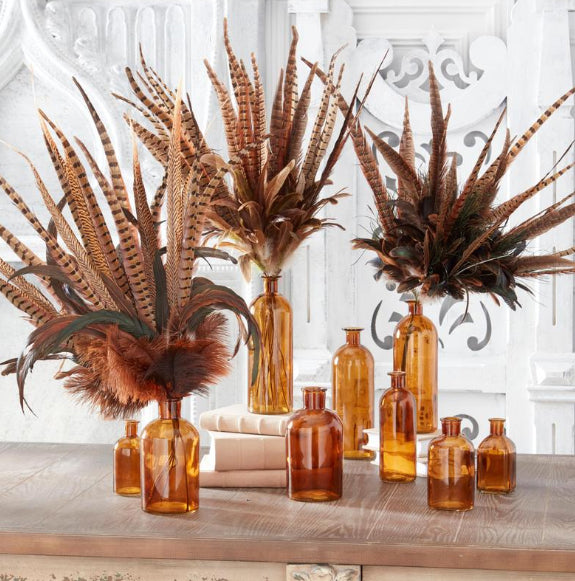 34" Ring Neck Feather Spray with Green Feather Base – Cotton & Crete