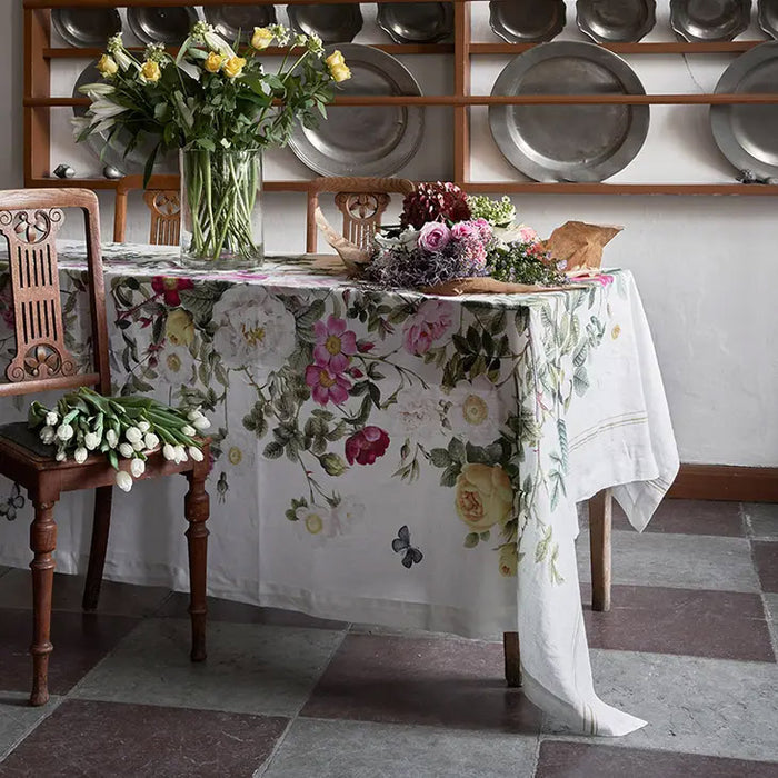 Rose Garden Linen Tablecloth – Cotton & Crete
