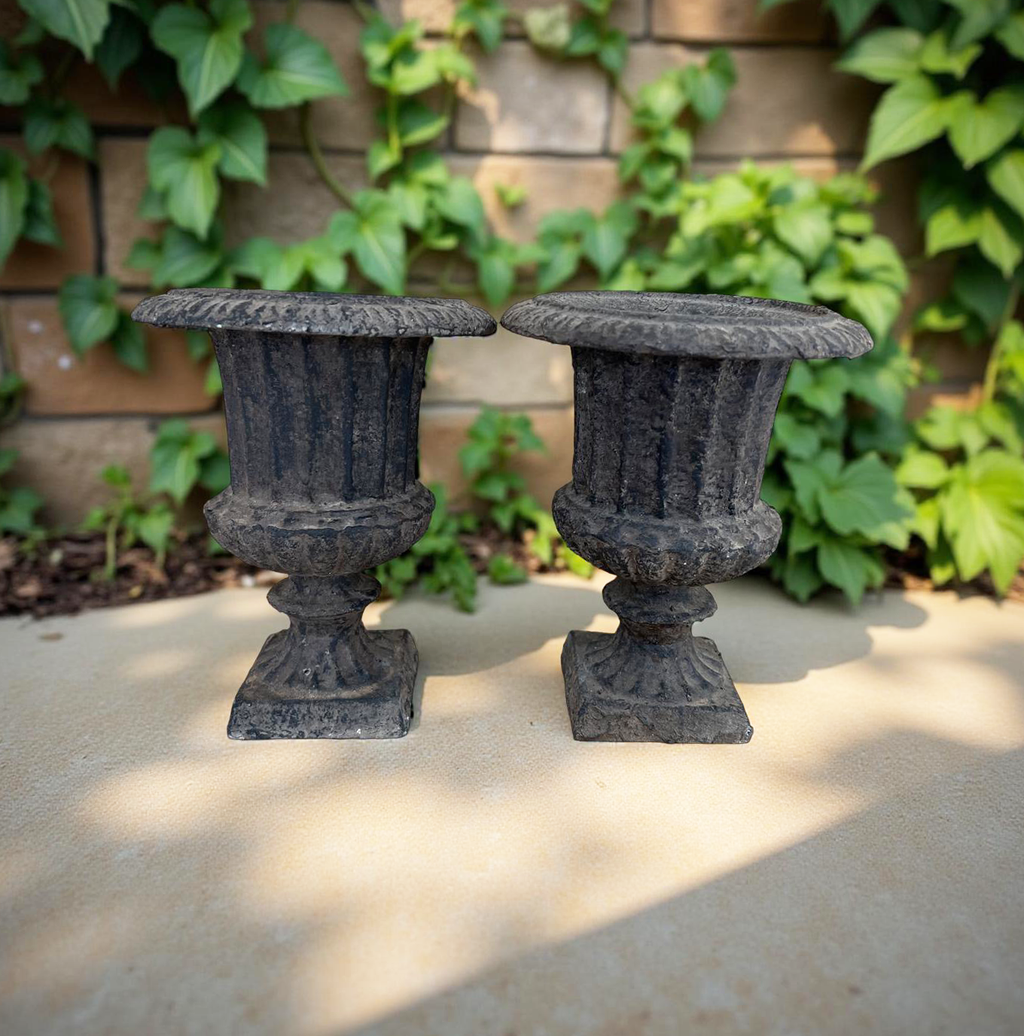 Found Cast Iron French Urn – Cotton & Crete