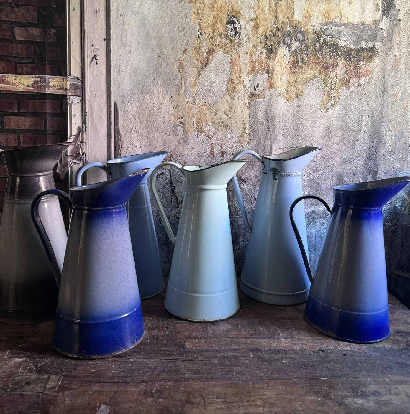 Found Vintage Tall French Enameled Pitcher - Choose Color – Cotton & Crete