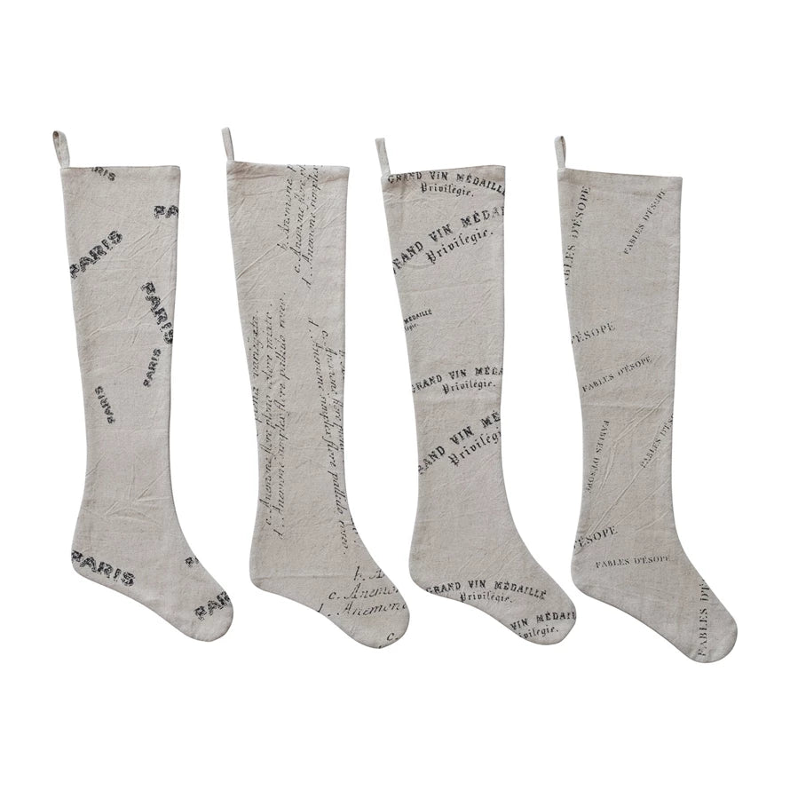 Linen French Holiday Stocking - Choose Style – Cotton & Crete
