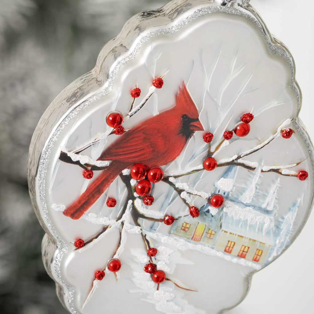 Glass Cardinal Ornament – Cotton & Crete