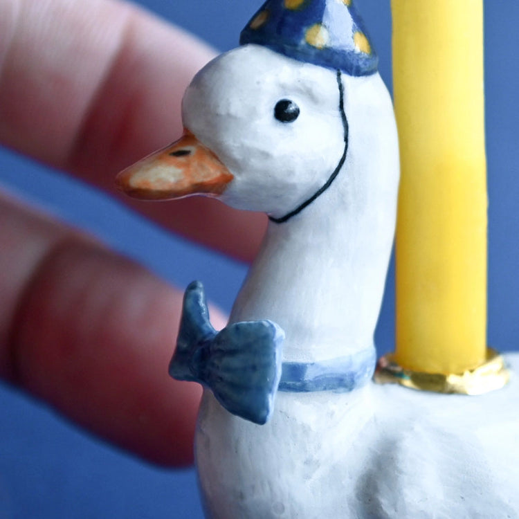 Porcelain Goose Heirloom Birthday Cake Topper - Blue – Cotton & Crete