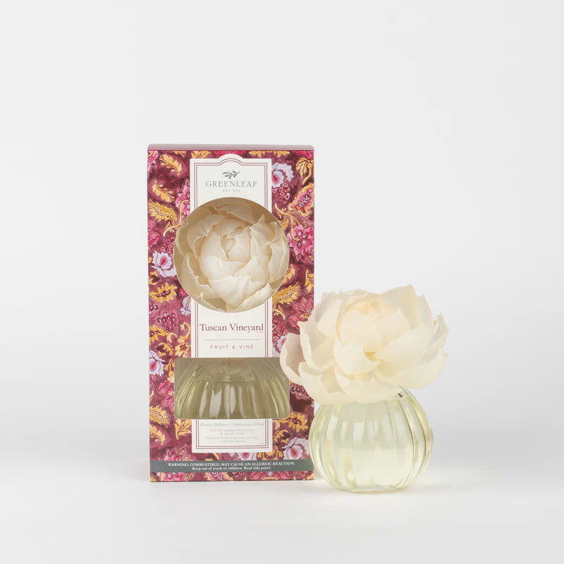 Greenleaf Tuscan Vineyard Flower Diffuser – Cotton & Crete