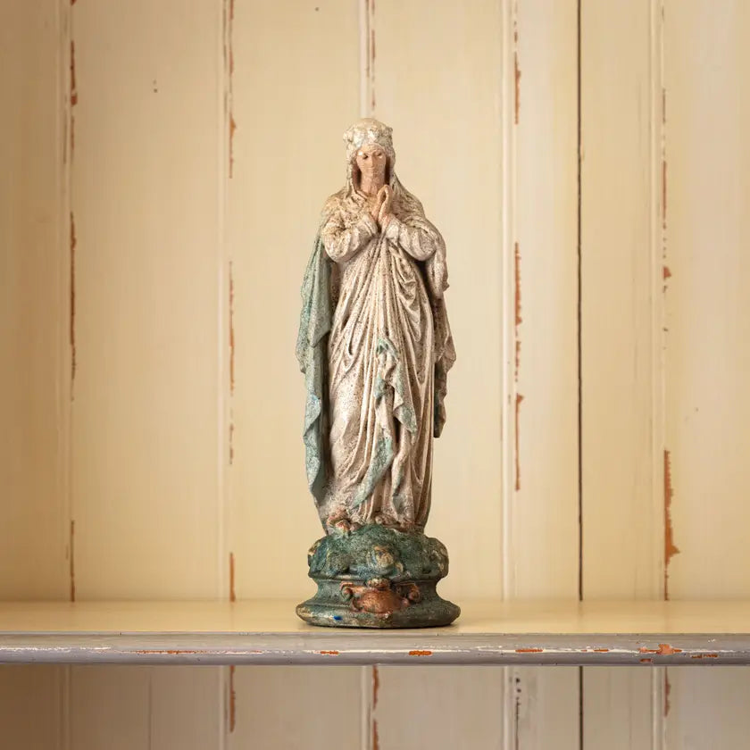 Aged Holy Mary Statue – Cotton & Crete