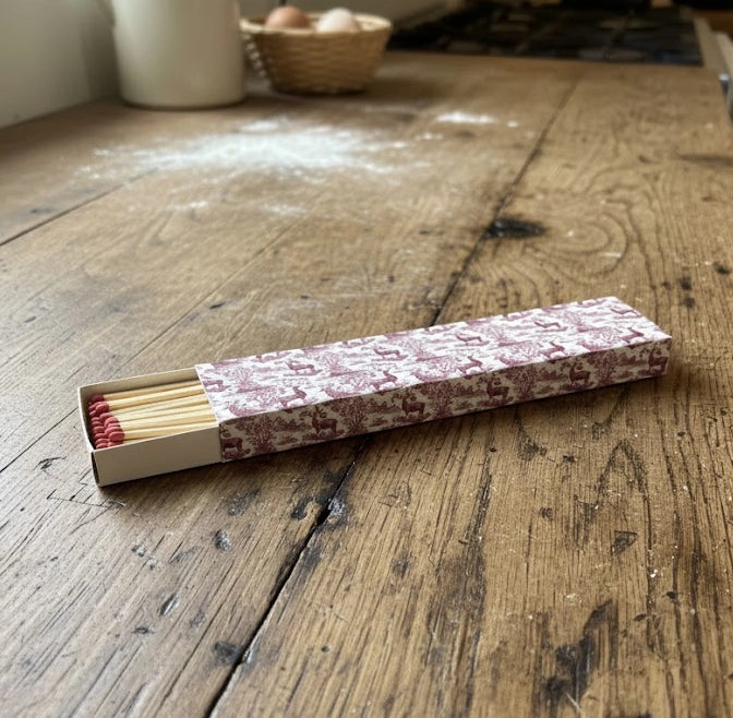 Long Holiday Deer Toile Matches – Cotton & Crete