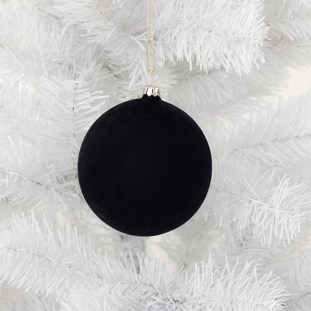 Cody Foster 4" Crushed Velvet Glass Christmas Ball - Midnight Blue ...