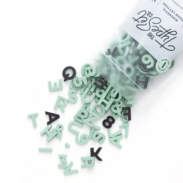200pc Mint Green Magnetic Letters – Cotton & Crete