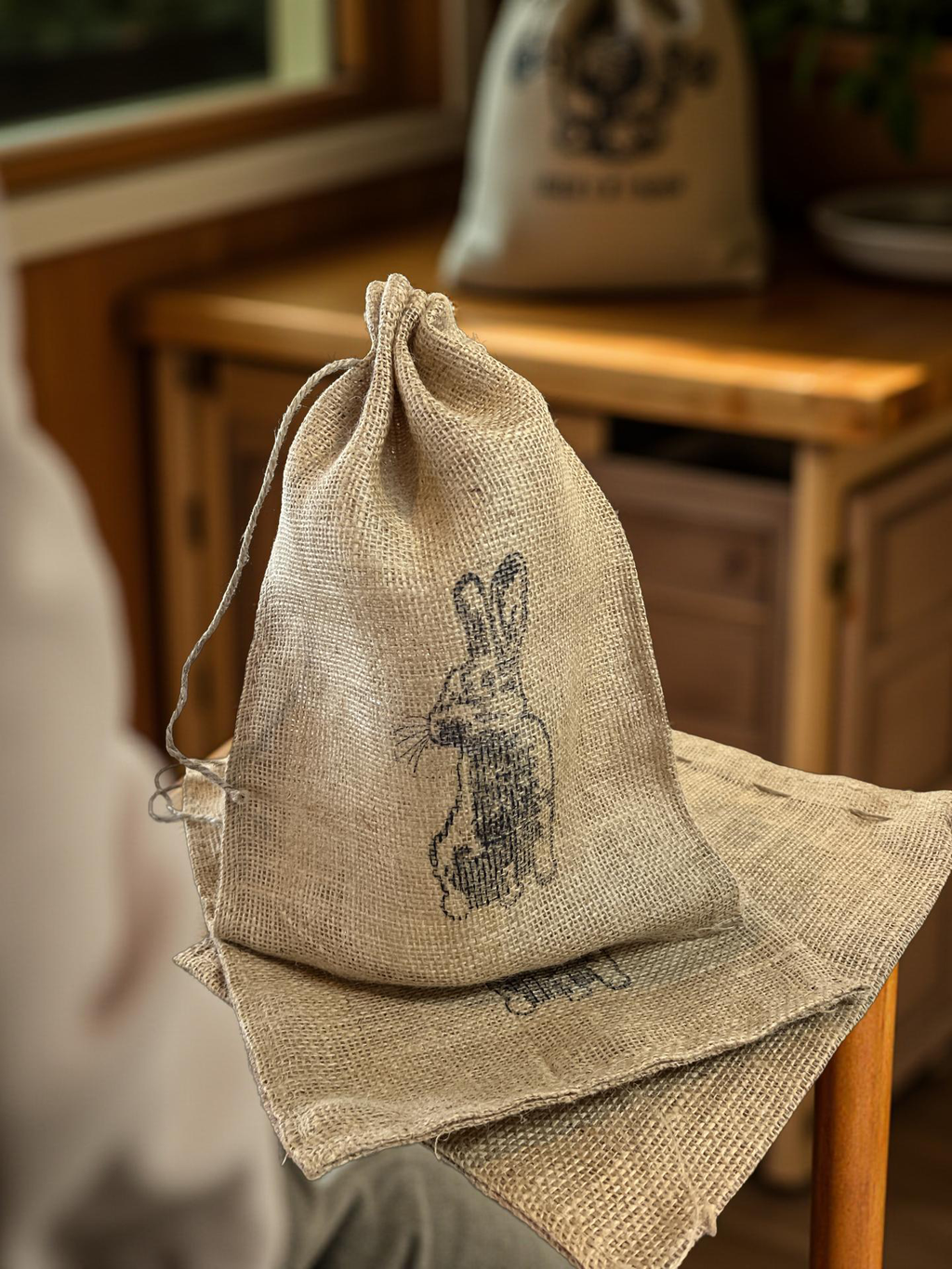 Bunny Burlap Sack – Cotton & Crete