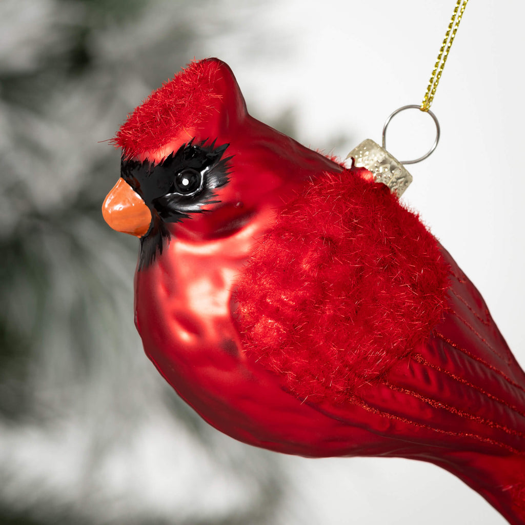 Glass Red Cardinal Ornament – Cotton & Crete