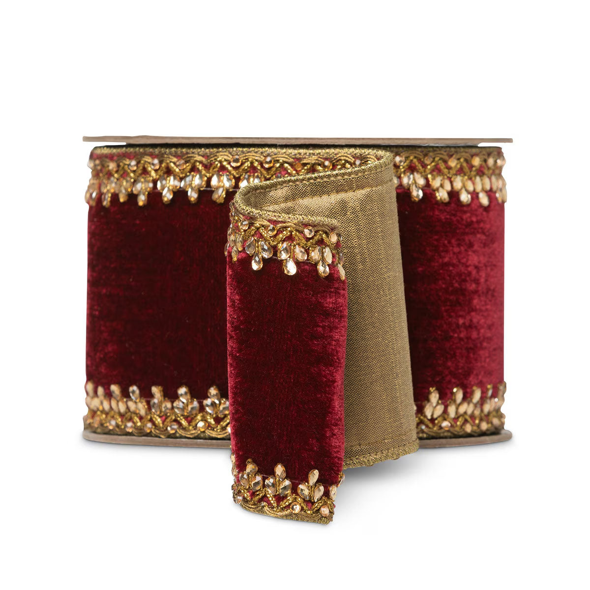 Jeweled-Edge Ruby Red Velvet Ribbon – Cotton & Crete