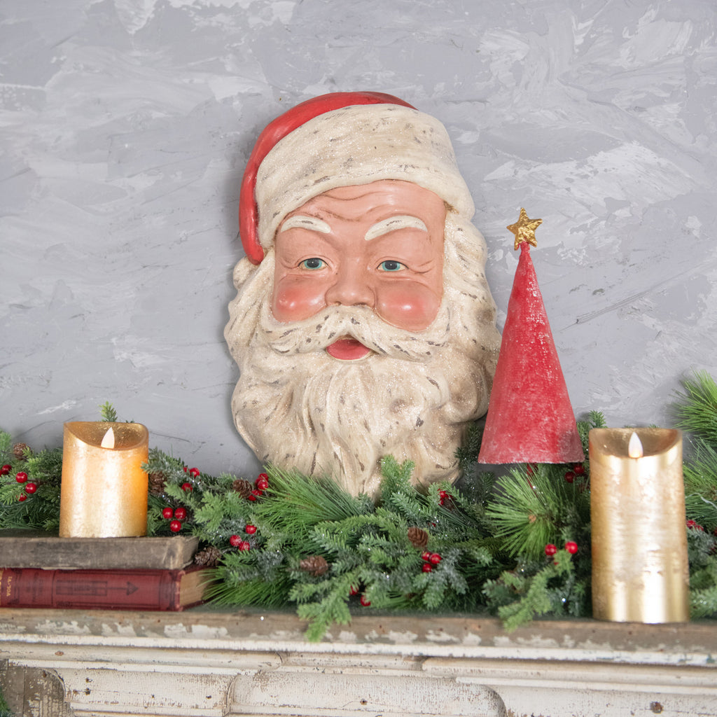 Vintage Santa Face Wall Decor – Cotton & Crete