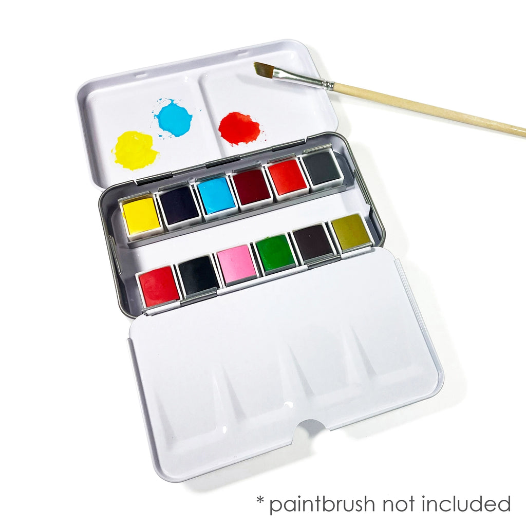 12 Color Watercolor Set in Tin Case – Cotton & Crete