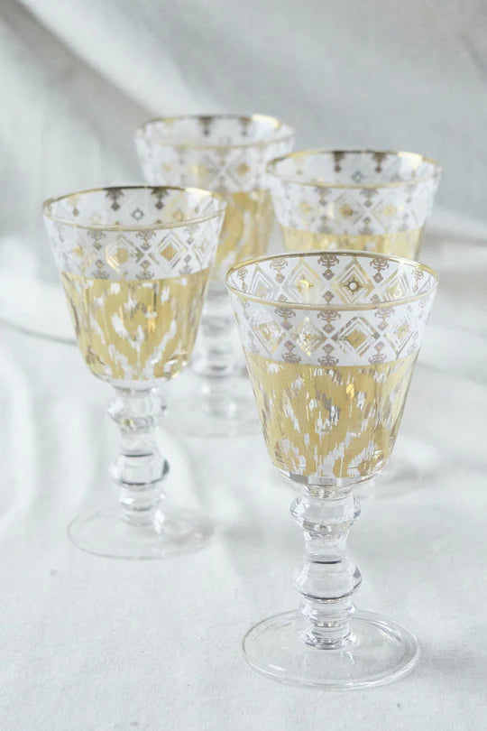14oz White Twist 18K Gold Trimmed Goblet – Cotton & Crete