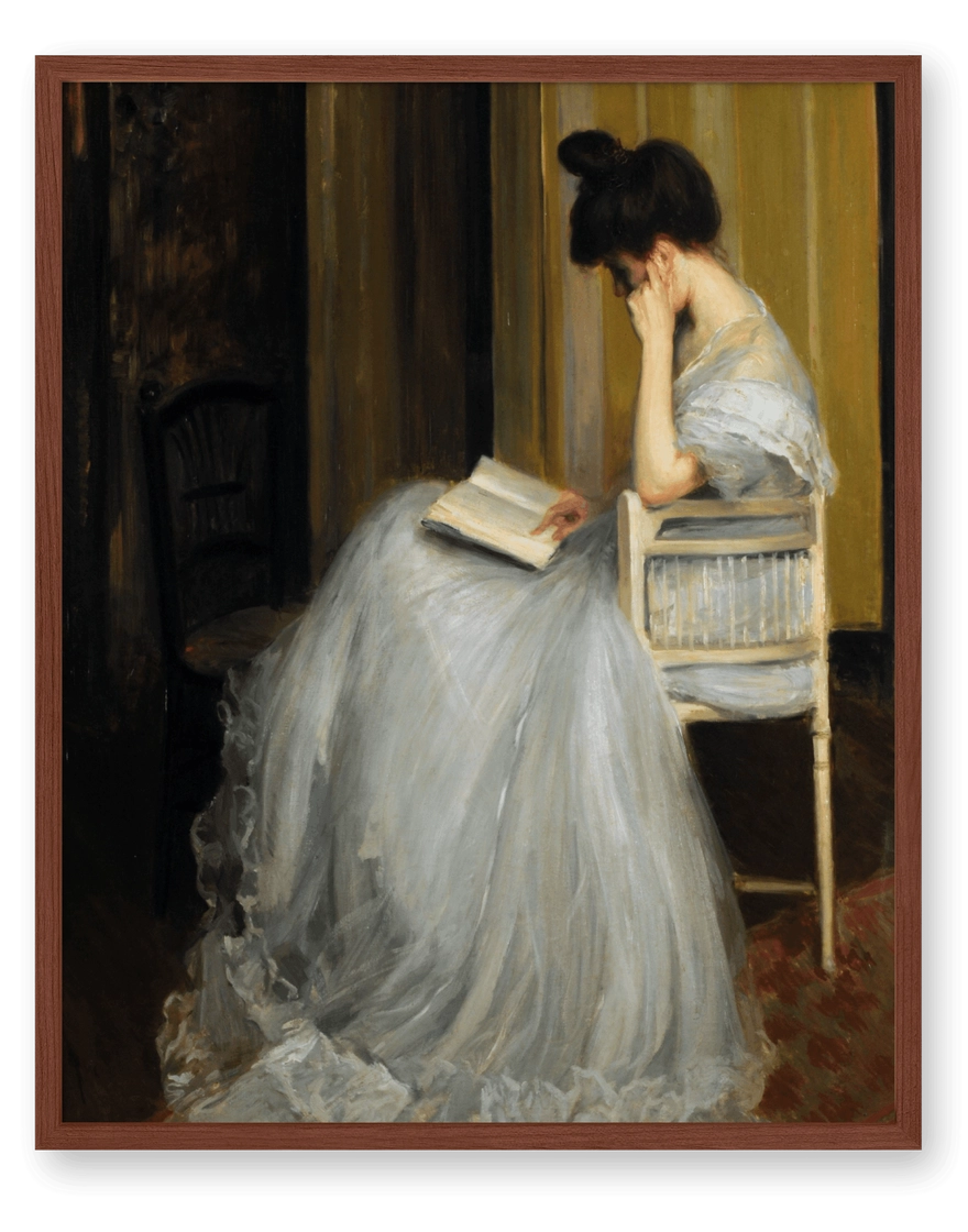 Vintage Portrait Woman Reading Wall Decor Print – Cotton & Crete
