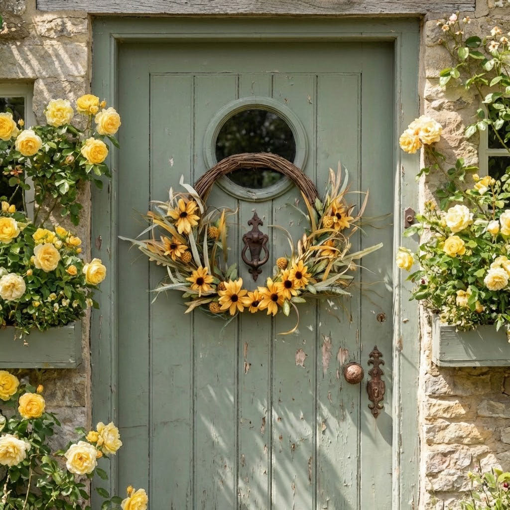32" Black Eyed Susan Wreath – Cotton & Crete