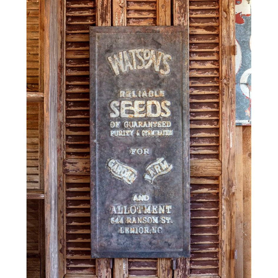 Vintage Style Seed Advertising Sign – Cotton & Crete Vintage Style Seed Advertising Sign – Cotton & Crete