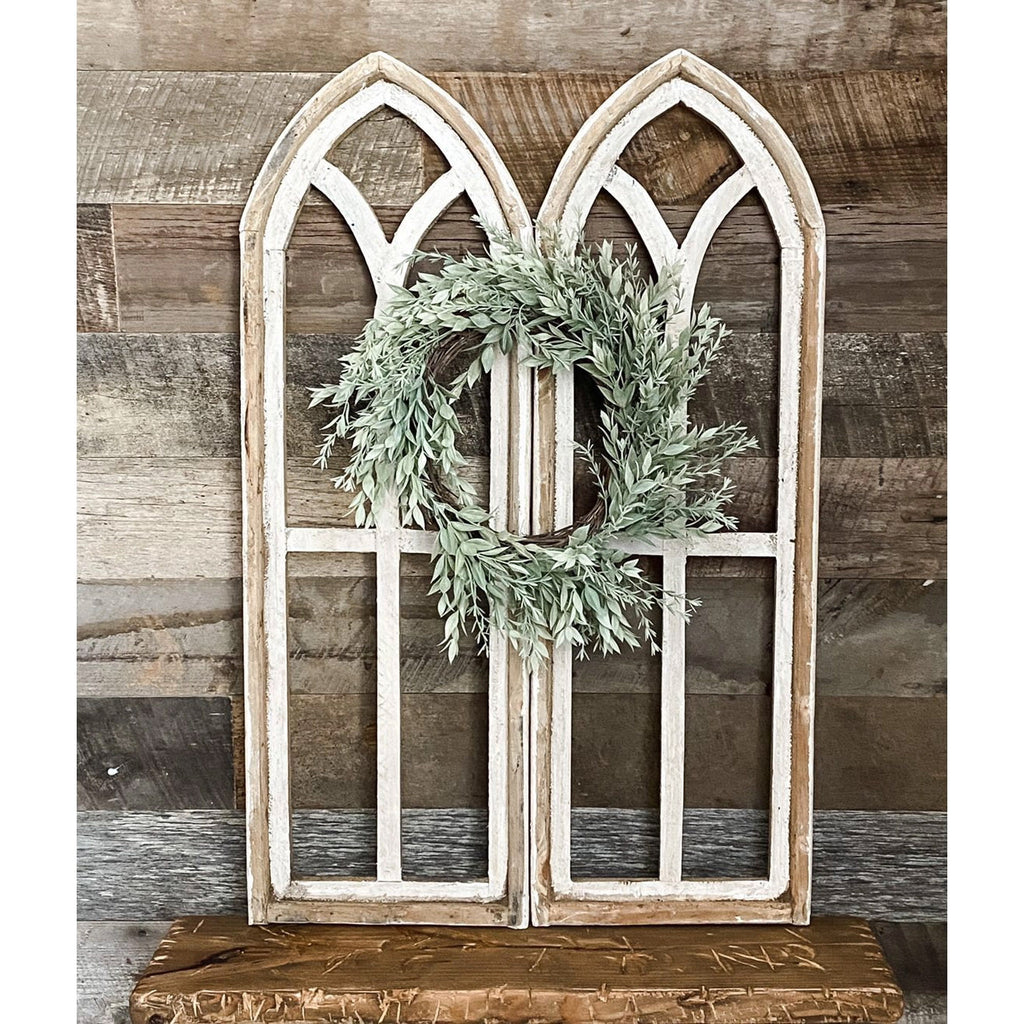 Set of 2 Country Church Window Arches – Cotton & Crete